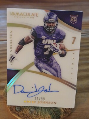💥2015 David Johnson Immaculate Collection Rookie Auto Football Card #85 ...