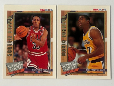 1992-93 NBA HOOPS SUPREME COURT SCOTTIE PIPPEN & MAGIC JOHNSON NRMT-MT ...