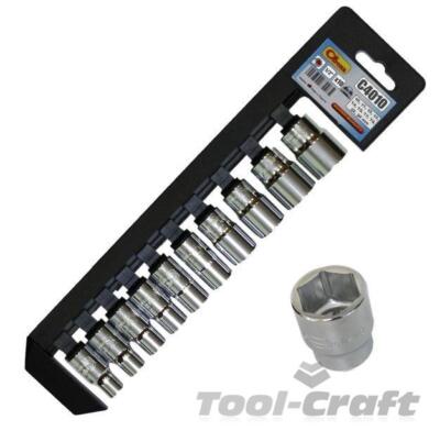 Hexagonal 1/2" short socket set 10 pcs, 10-24 mm CrV steel ( C4010 ...