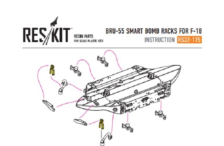 ResKit RS32-0175 Scale model kit 1 32 BRU-55 Smart Bomb Racks for F-18 ...