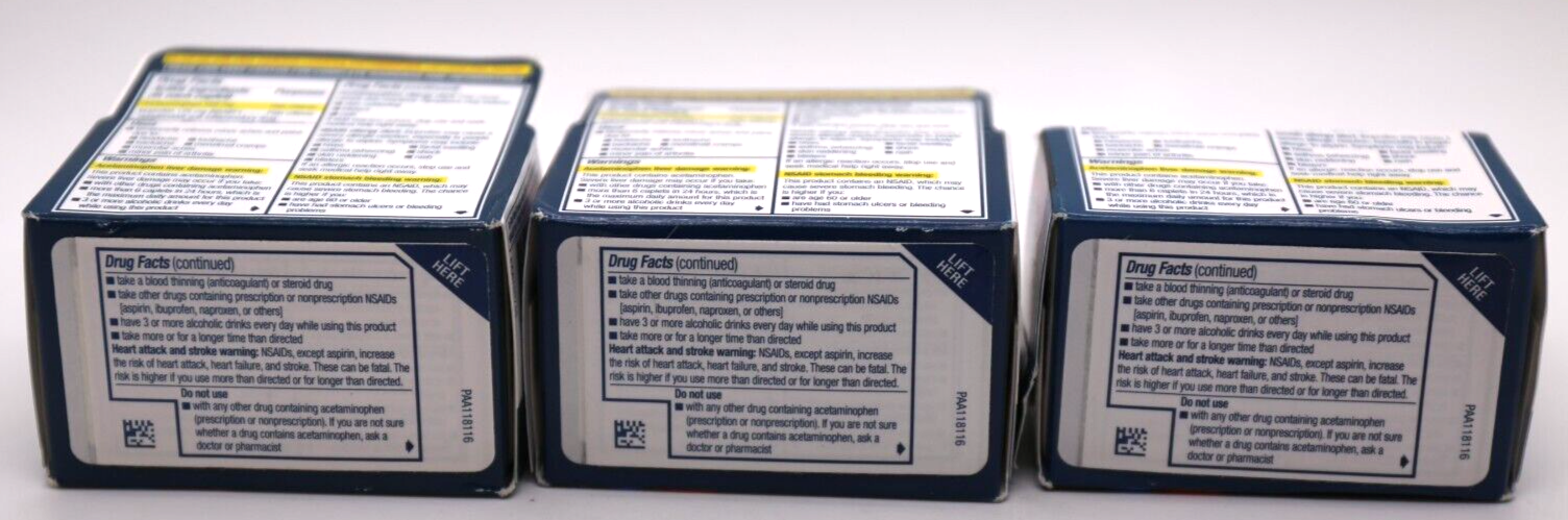 3X Advil Dual Action W/ Ibuprofen & Acetaminophen Combo 18 Caplets Exp ...