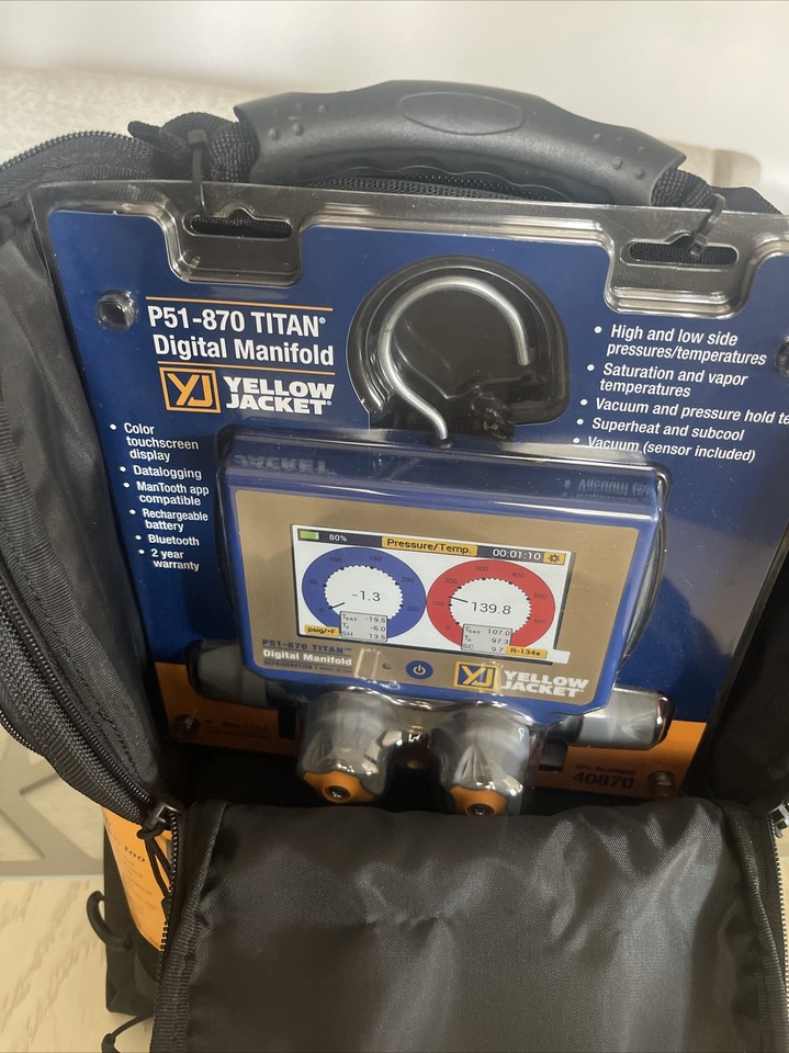 Yellow Jacket 40870 P51-870 Color Touchscreen TITAN Digital Manifold ...