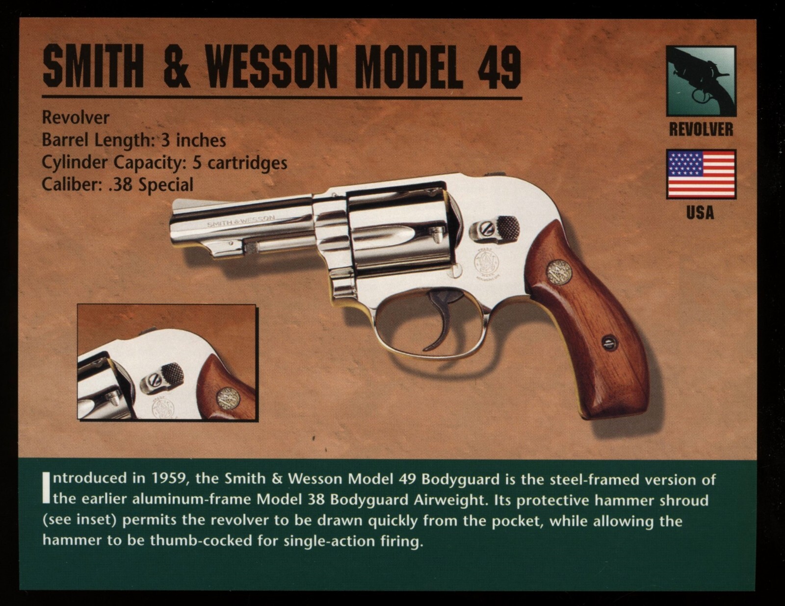 Smith & Wesson Model 49 Revolver Atlas Classic Firearms Card | eBay