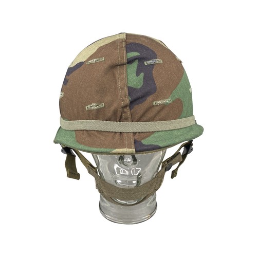 Helmet, US M1 Combat With Liner & Woodland Camo Cover - Original USGI ...