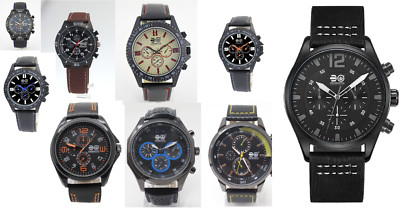 Crosshatch Men's Quartz Watch with Analogue Display and Black Strap ...