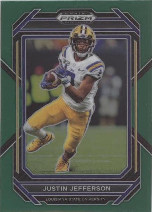 2023 Panini Prizm Draft Picks - Justin Jefferson #61 Green Prizm for ...