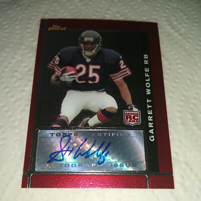 Garrett Wolfe 2007 Topps Finest Autograph Rookie #119 Bears Northern ...