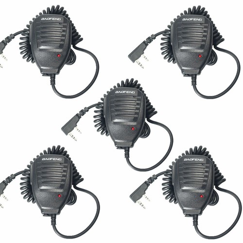 5pcs Microphone 2 Pin BaoFeng PTT Speaker Mic for Kenwood UV-5R F8HP ...