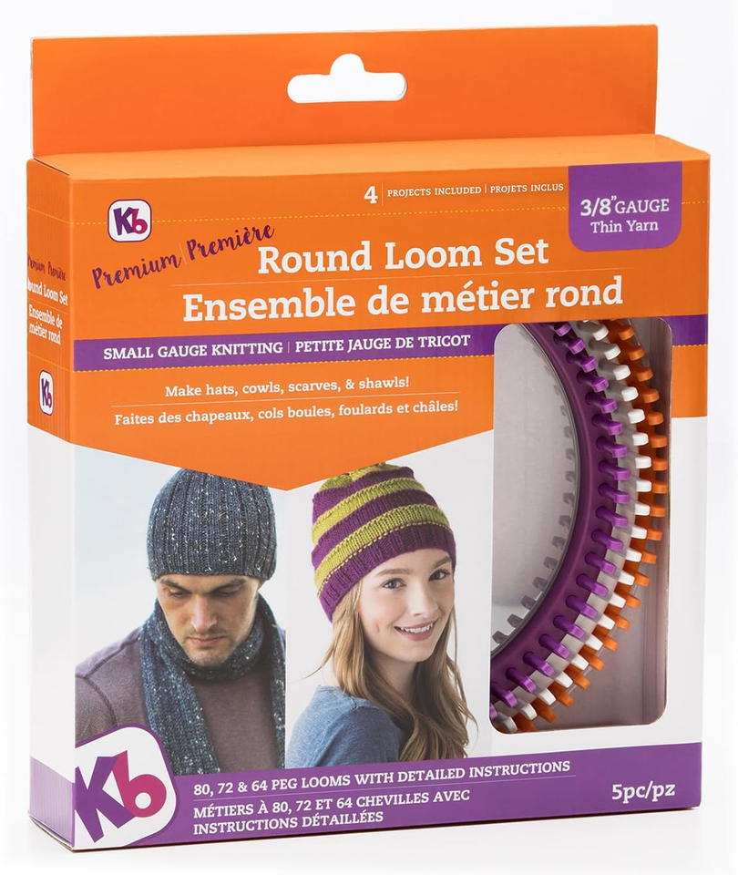 Authentic Knitting Board 'Premium' round Knitting Looms Set, 3/8" Small ...