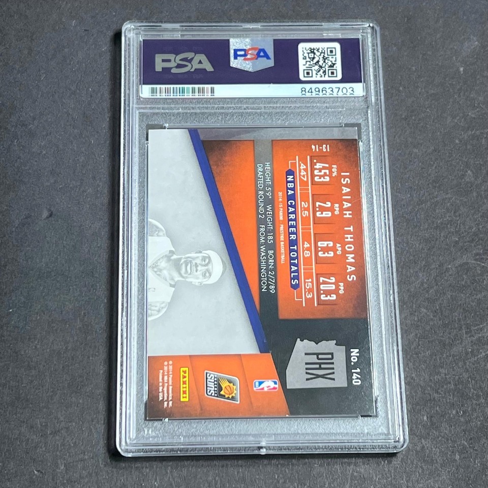 2014-15 Panini Prestige #140 Isaiah Thomas Signed Card AUTO PSA Slabbed ...