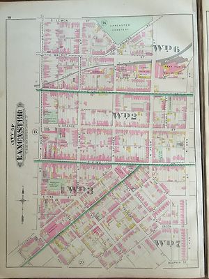 1899 LANCASTER CITY COUNTY PA LANCASTER CEMETERY DUKE ST - ST. ANN ST ...