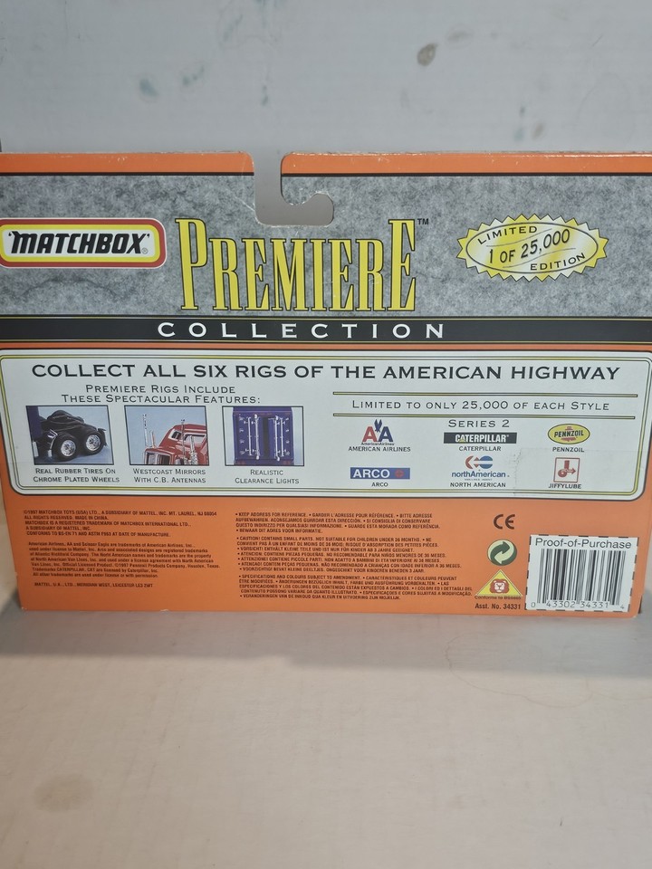1997 Matchbox Premiere Collection Ford Aeromax Moving Van Ltd. Ed. Rigs ...