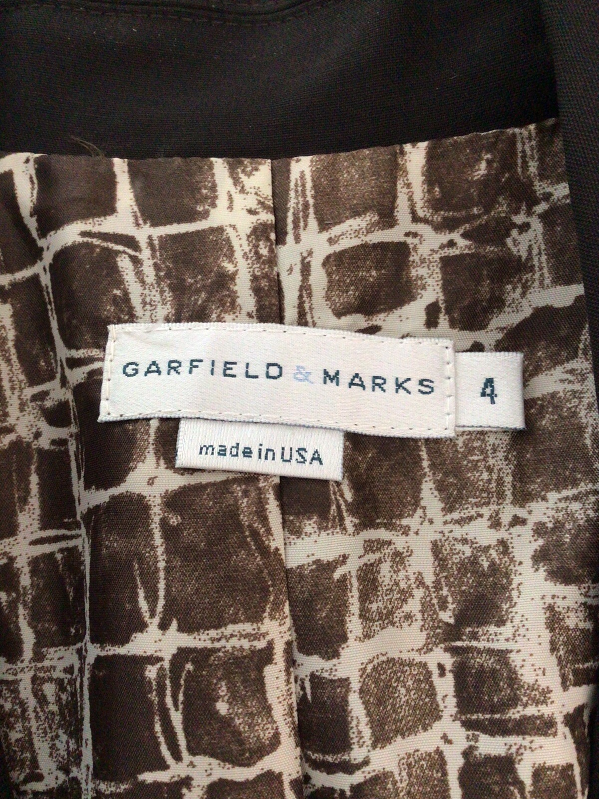 Garfield & Marks Alicia Gabardine Wool Blazer 4 Brown… - Gem