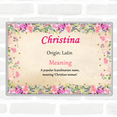 Christina Name Meaning Jumbo Fridge Magnet Floral | eBay