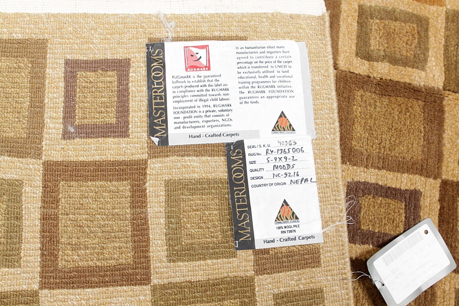 5’9” x 9’1” Tibetan hand knotted 100% Wool Area rug Modern by Master ...