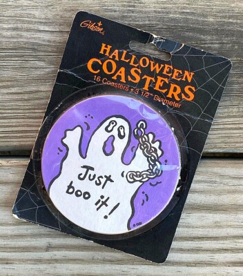 Vintage HALLOWEEN Drink Coasters GHOST Just Boo It! Gibson 16 New Old ...