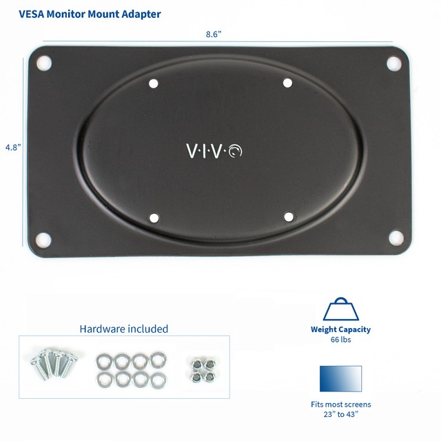 Steel VESA Monitor Mount Adapter Plate for Screens up to 43" Conversion ...
