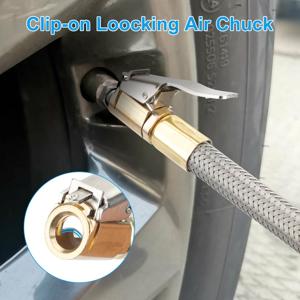 20inch Tire Inflator Hose Adapter Air Chuck Extension Tube w/ Presta ...