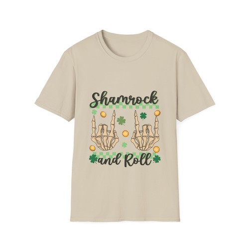 Shamrock and Roll Shirt St Patricks Day T-Shirt Pattys Day Lucky Rocker ...