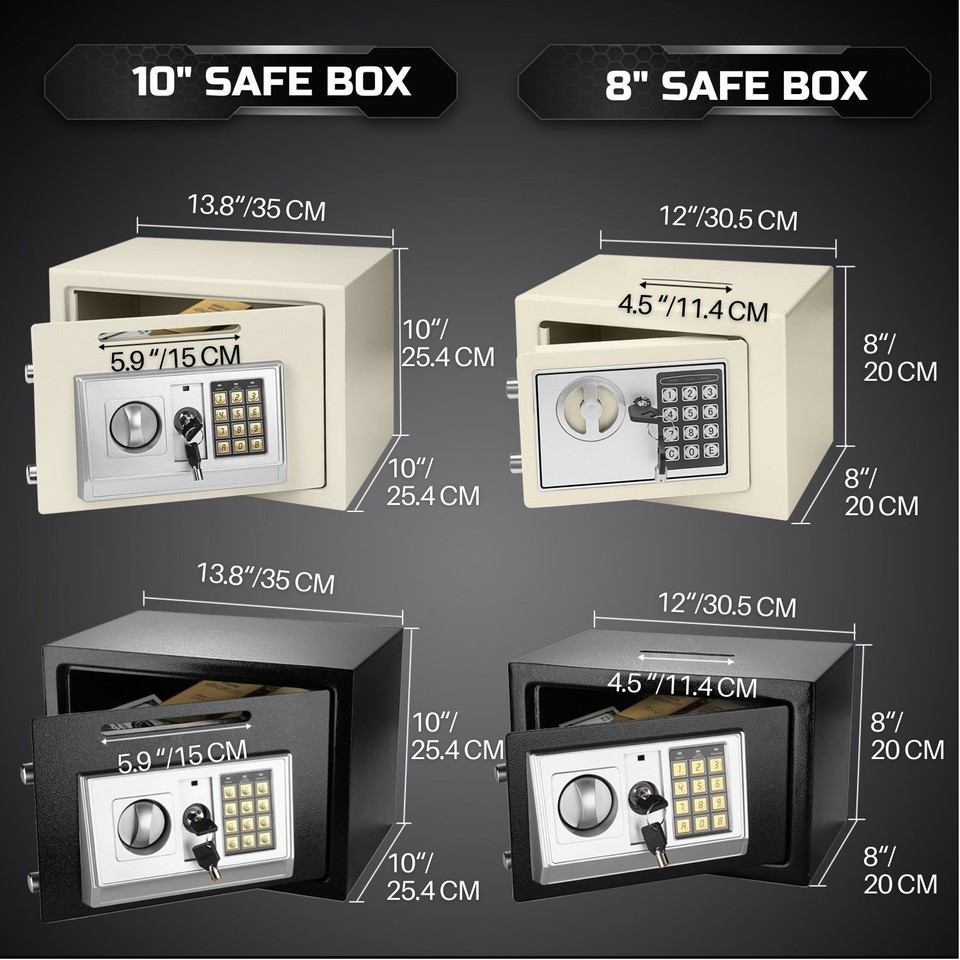 Electronic Depository Safe Box w/ Drop Slot Opening Keypad Combination ...
