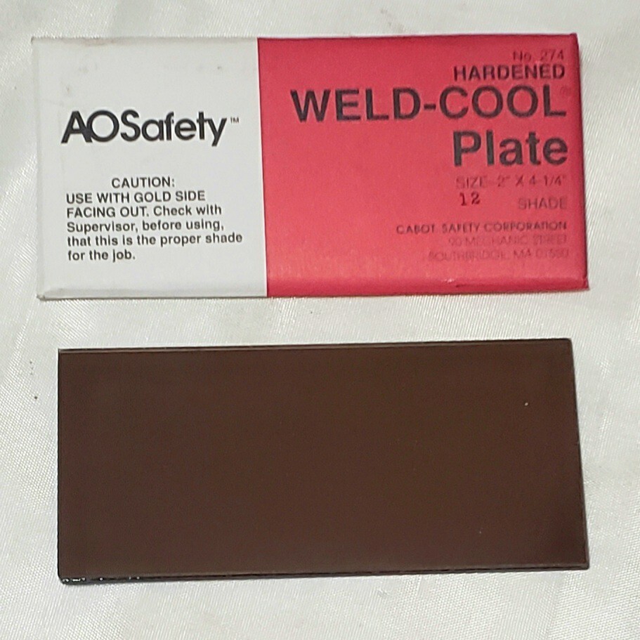 American Optical Weld Cool No. 274 WC12H Shade 12 Welding Plate Lens 2 ...