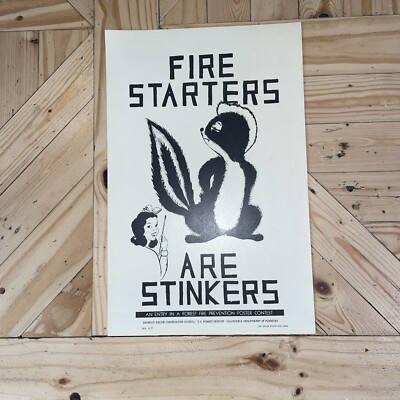 HiLARIOUS Winning FIRE Poster 1977 US Forest Service/Redwood Region ...