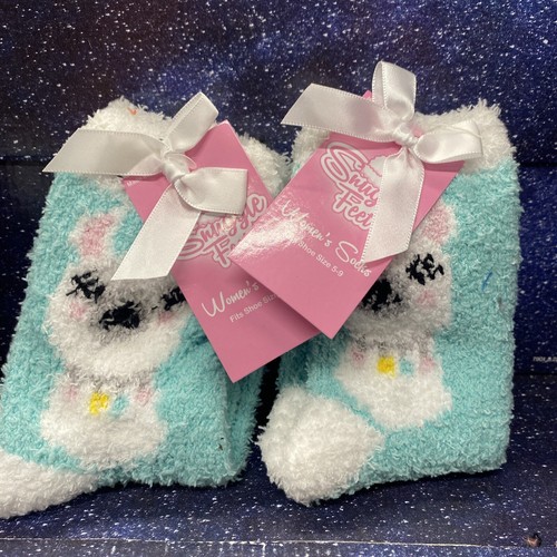 2 X Snuggle Feet Womens -Cute Pet Soft Cozy & Warm Fuzzy Socks - Size 5 ...