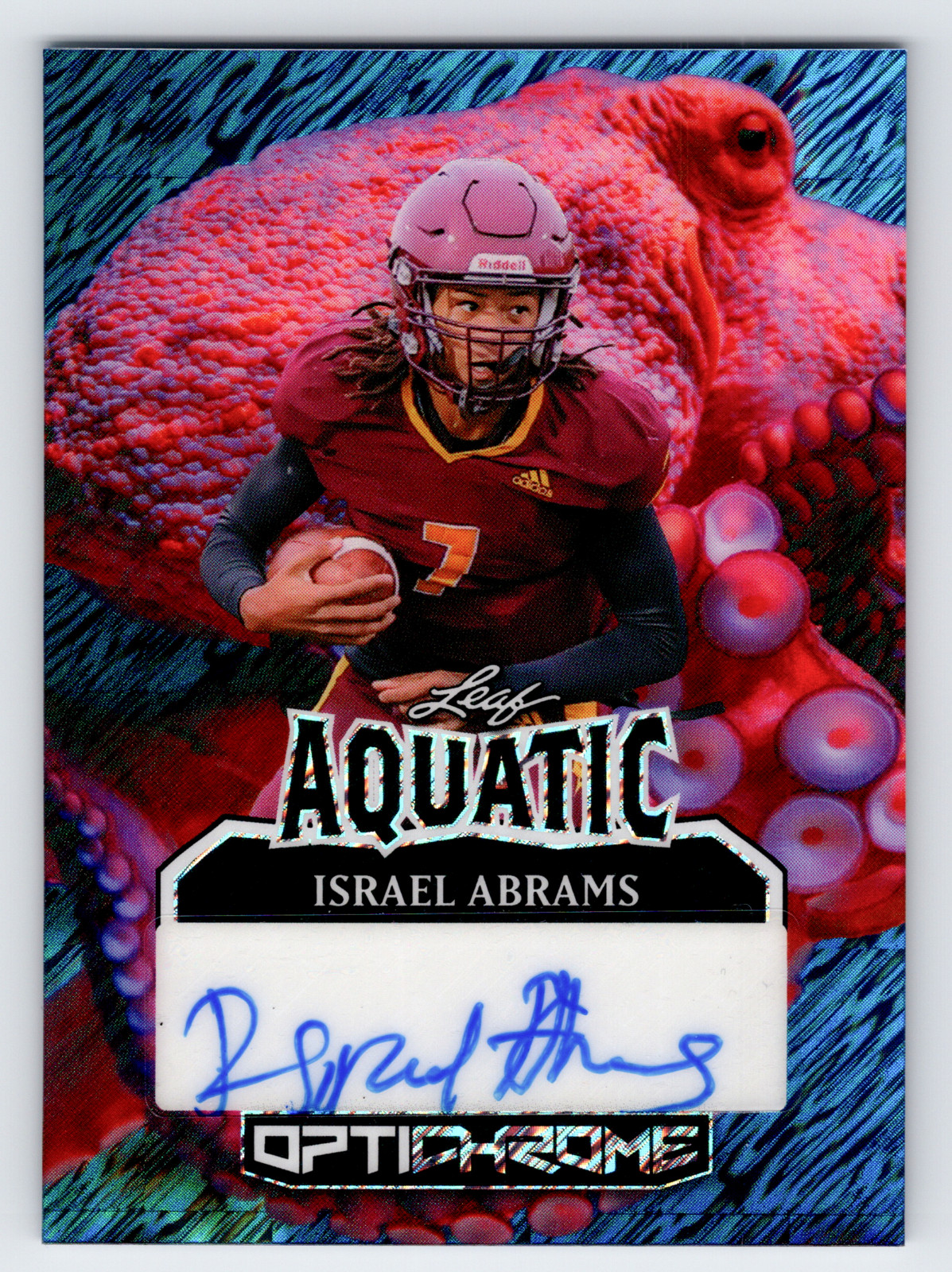 Israel Abrams 2025 Leaf Optichrome #A-IA1 Aquatic Autographs - Red ...