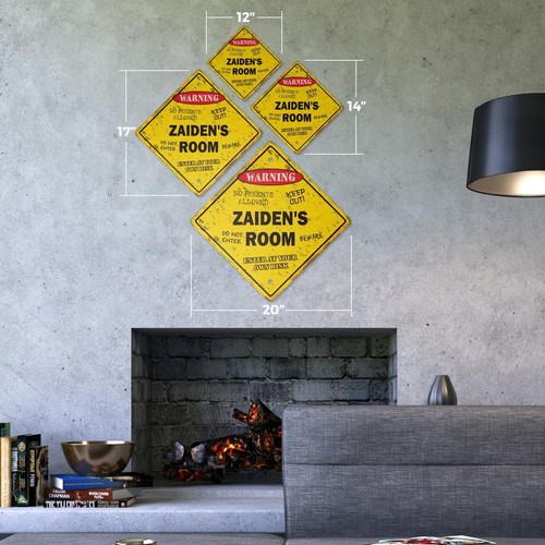 Zaiden's Room Sign Vintage Crossing Zone Xing | Indoor/Outdoor Plastic ...