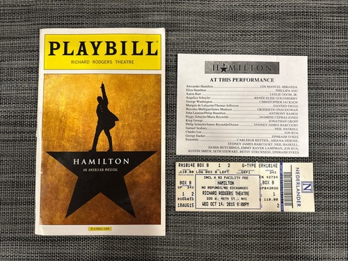 Hamilton Playbill with Ticket Stub & Insert 10/14/2015. Lin Manuel ...