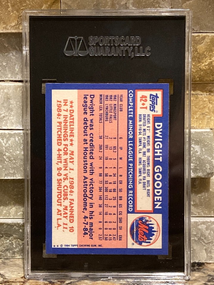1984 Topps Traded #42T DWIGHT GOODEN (RC) Rookie graded SGC 96 / 9 MINT ...