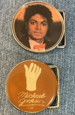 2 Michael Jackson Glove Victory Tour Belt Buckle & Thriller Belt Buckle ...