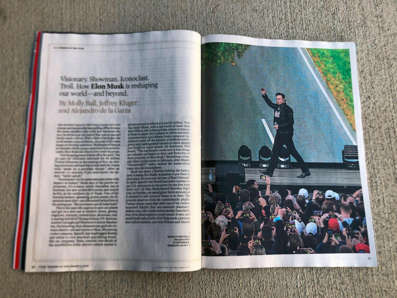 TIME Magazine Elon Musk Telsa SpaceX Person of the Year 2021 No Mailing ...