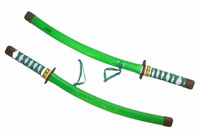 2 GREEN PLASTIC DRAGON NINJA SWORDS play toy sword ninga item costume ...