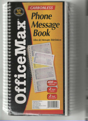 OfficeMax Phone Message Book, get one 2-Pack Spiral Bound Carbonless ...