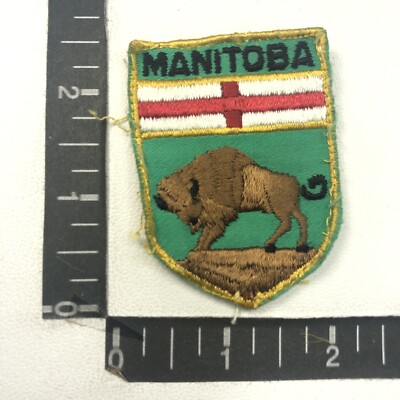 Vtg Province Of MANITOBA Canada Coat Of Arms Shield Patch - Buffalo ...