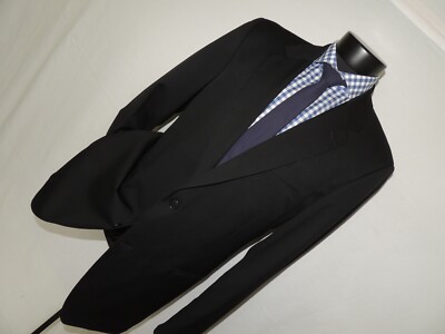 HUGO BOSS Men's solid Black classic 2 button ventless jacket coat 44 L ...