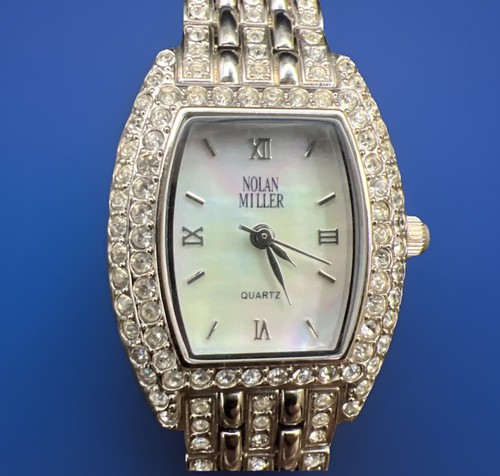 Nolan Miller (works) ~ VTG Women’s Watch Diamonique Abalone Iced Out ...