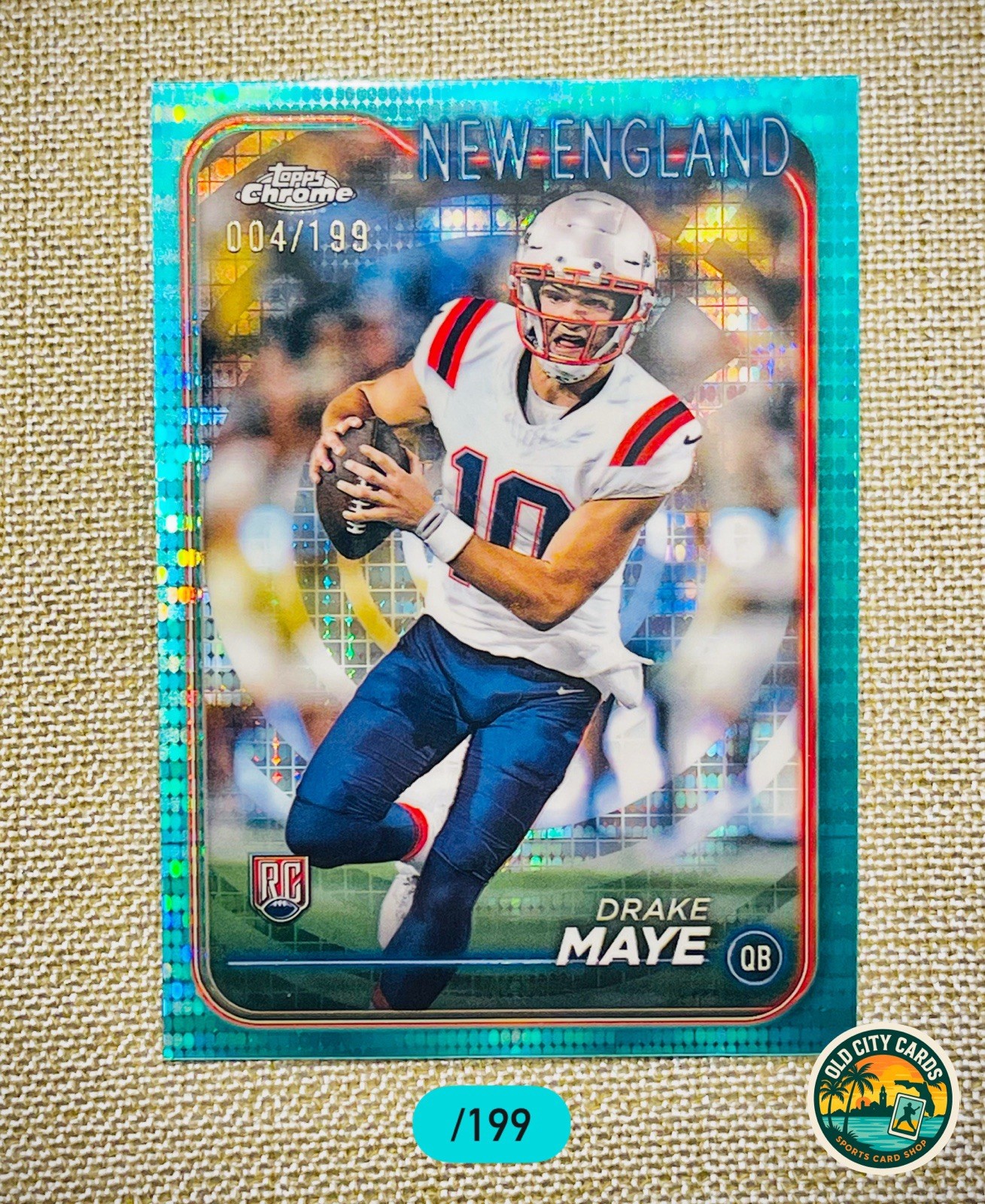 2024 Topps Chrome - Rookies Drake Maye #203 Aqua Sonar Refractor /199 ...