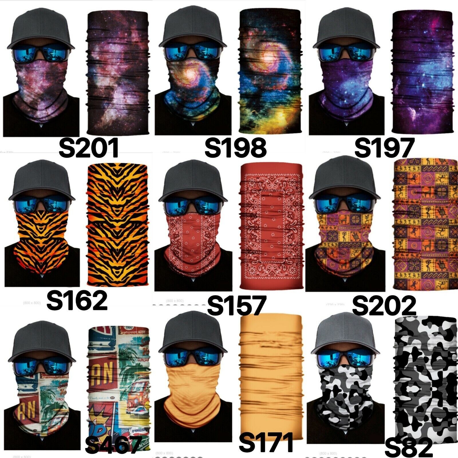 Cycling Camouflage Neck Gaiters Bandanas Fabric Motorcycle Face Masks ...