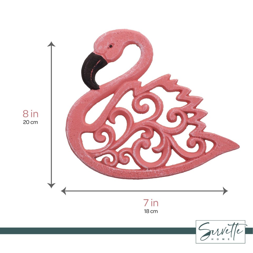 Cast Iron Pink Flamingo Trivets for Hot Dishes Flamingo Themed Kitchen ...