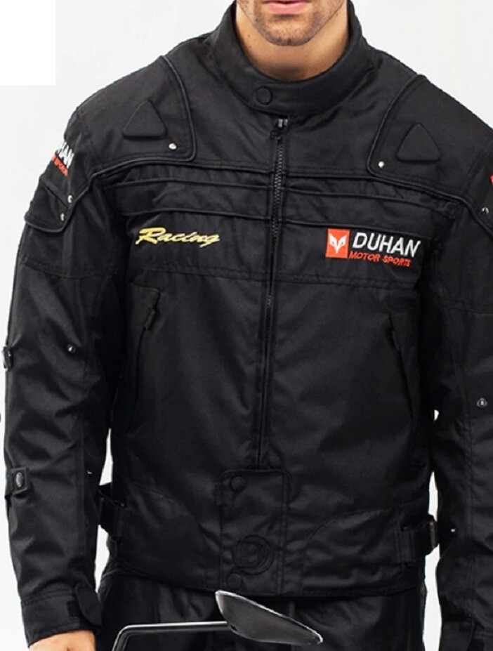 MENS DUHAN MOTORCYCLE JACKET MOTO BIKER ARMOUR PAD PROTECTION MOTORBIKE ...