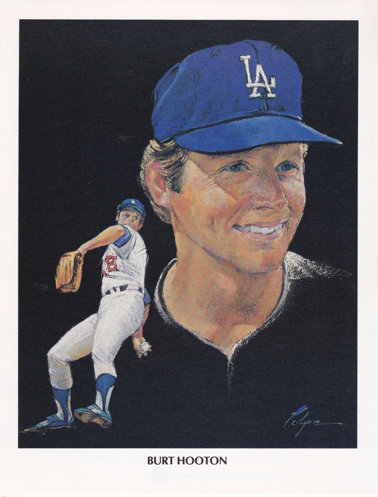 1982 Los Angeles Dodgers Union 76 Burt Hooten Baseball Photo | eBay
