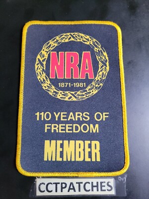 NRA NATIONAL RIFLE ASSOCIATION 110 YEARS OF FREEDOM MEMBER PATCH | eBay