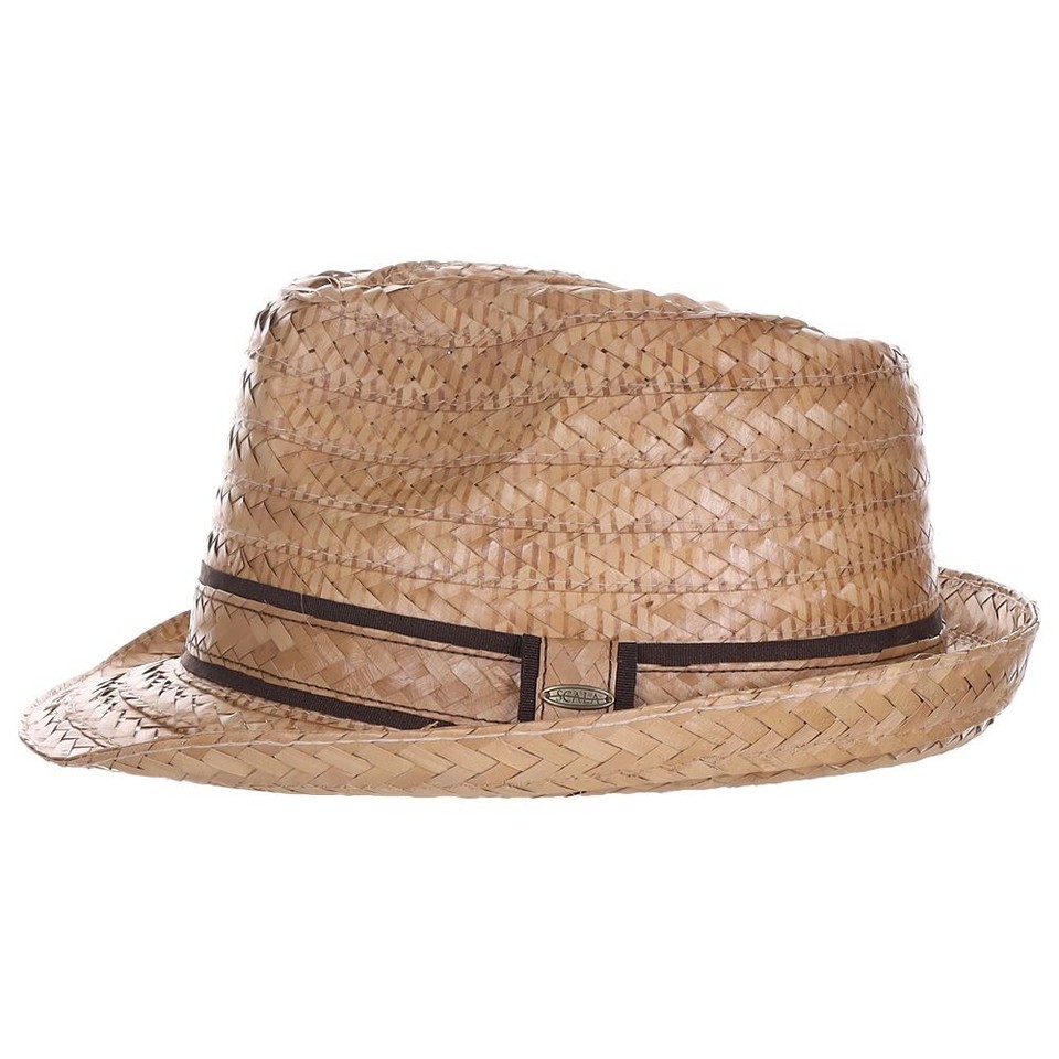 SCALA * MENS FEDORA HAT * L/XL * NEW BURI STRAW PANAMA STYLE SUN SHADY ...