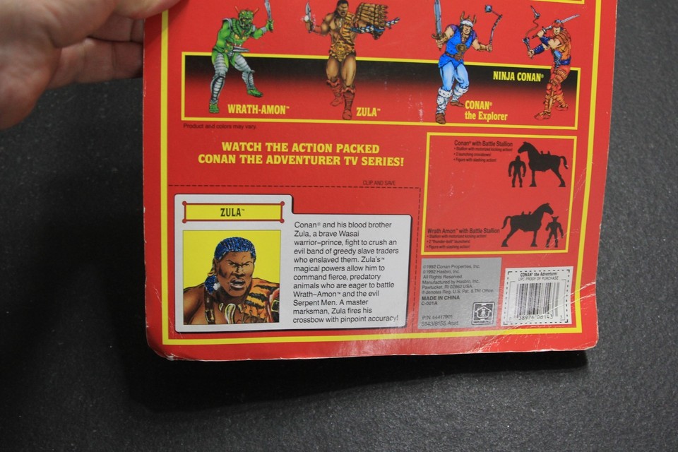 1992 HASBRO CONAN THE ADVENTURER ZULA DART FIRING FIGURE MINT ON CARD ...