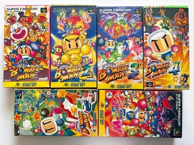 Super Bomberman 1 2 3 4 5 Panic SNES HUDSON Nintendo Super Famicom Box ...