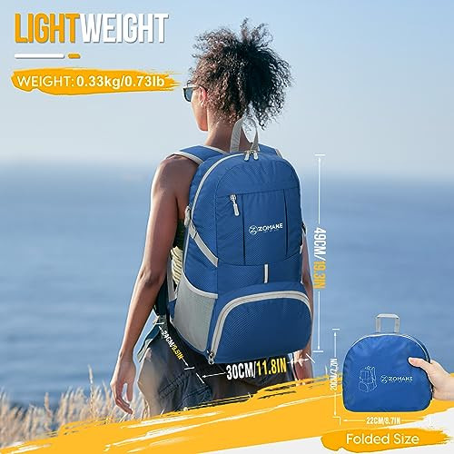 Lightweight Packable Backpack 35L, Light Foldable Backpacks 35 L Dark Blue | eBay
