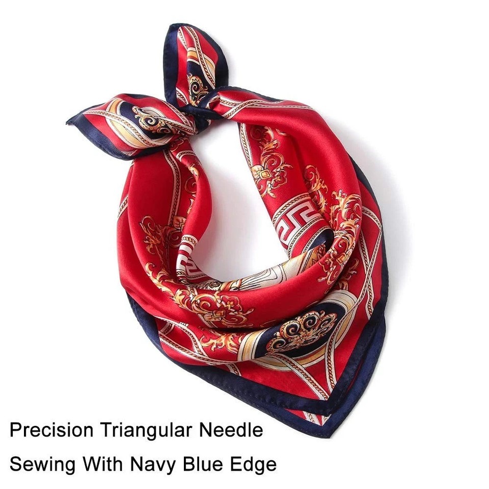 100% Pure Mulberry Silk Small Square Scarf -21''*21''- Breathable ...