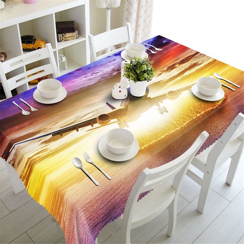 A Plane On Sea 3D Tablecloth Table cover Cloth Rectangle Wedding Party ...